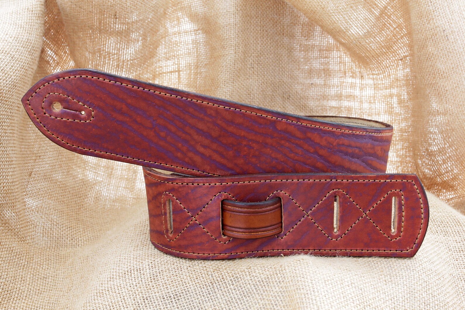 Handmade Leather Tiger Stripe Guitar Strap - Etsy
