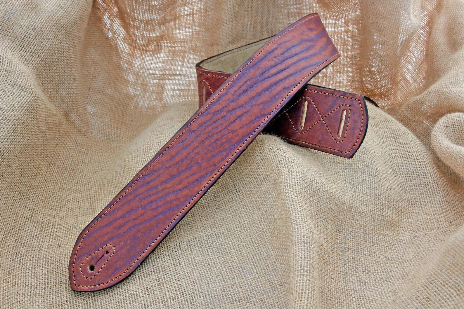 Handmade Leather Tiger Stripe Guitar Strap - Etsy