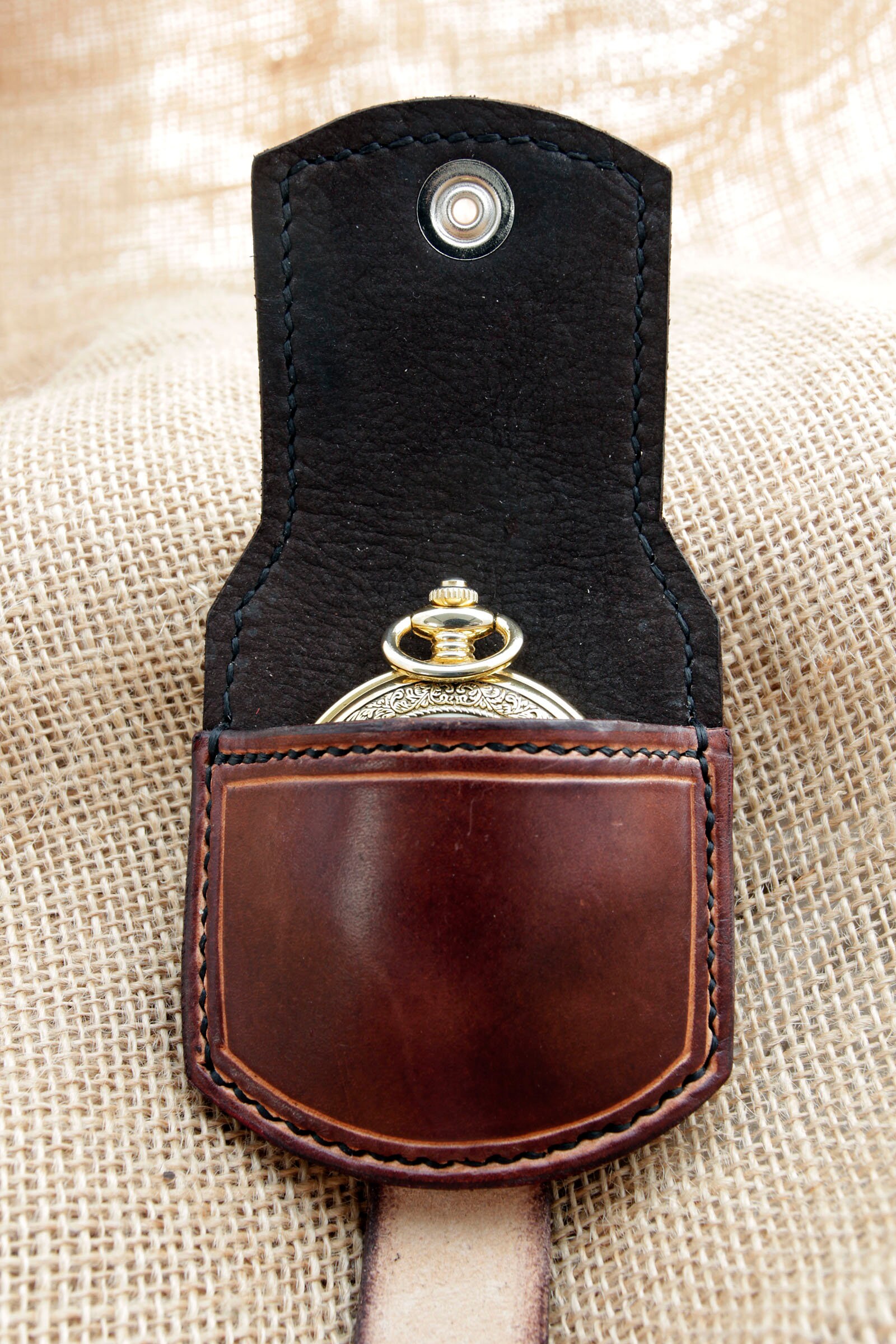 Handmade Brown Leather Pocket Fob Watch Pouch - Etsy