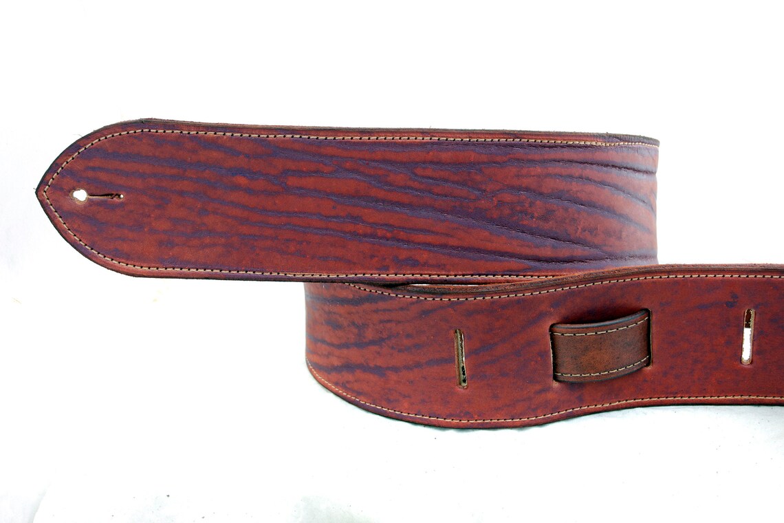 Handmade Leather Tiger Stripe Guitar Strap | Etsy