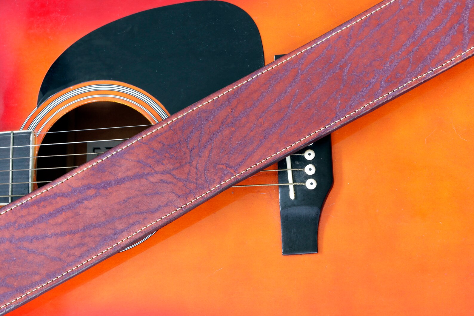Handmade Leather Tiger Stripe Guitar Strap - Etsy