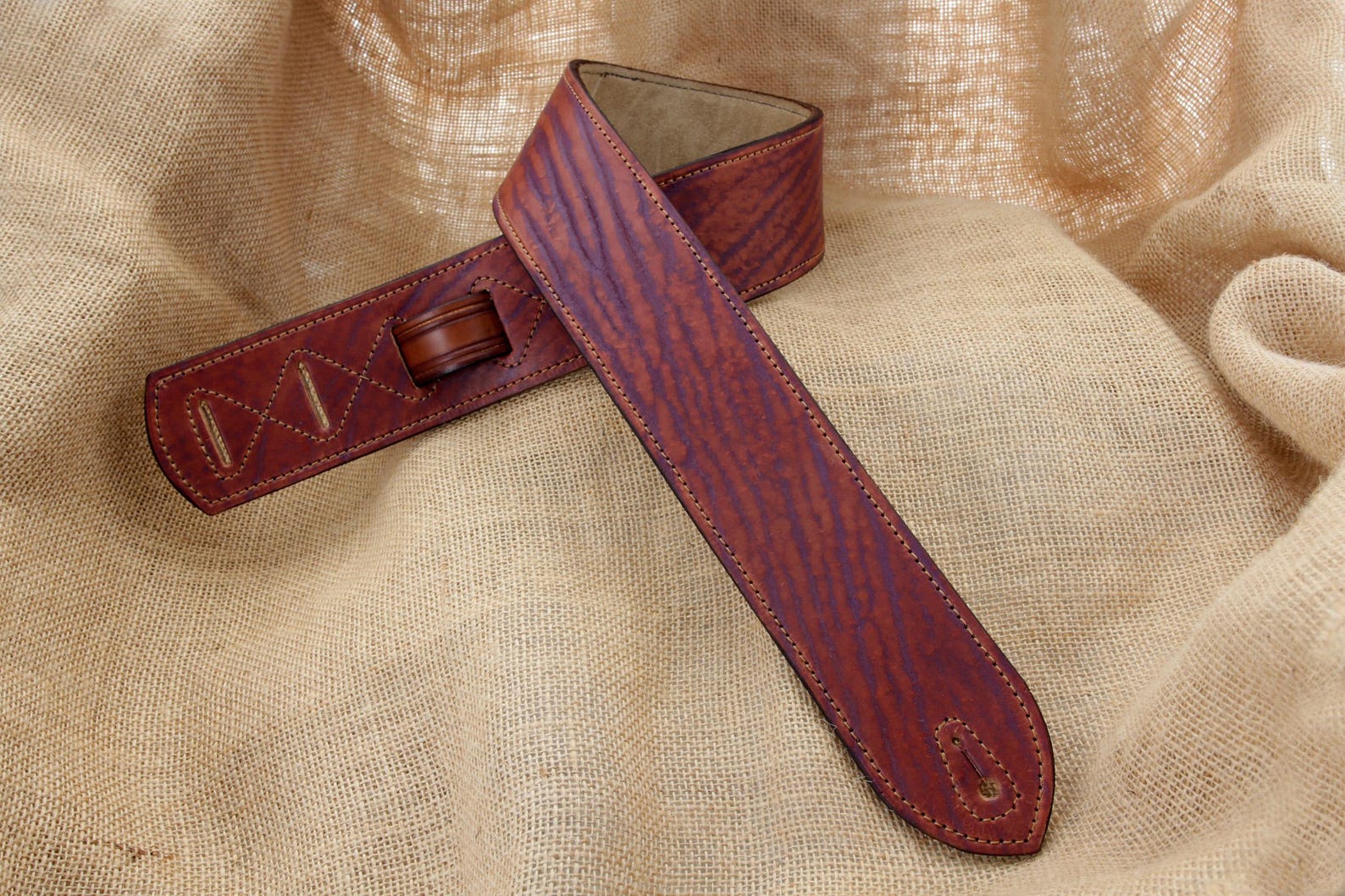 Handmade Leather Tiger Stripe Guitar Strap - Etsy