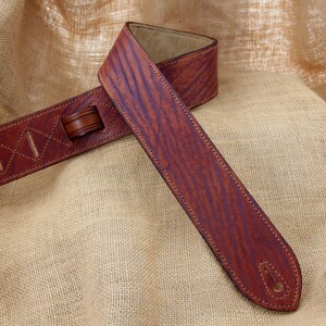 Handmade Leather Tiger Stripe Guitar Strap - Etsy