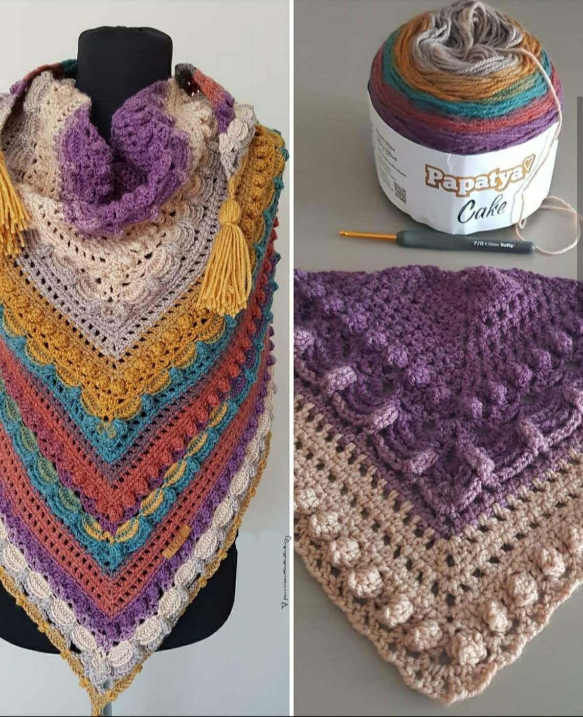 Papatya Cake yarn sweet roll yarn 150 gr rainbow cake yarn | Etsy