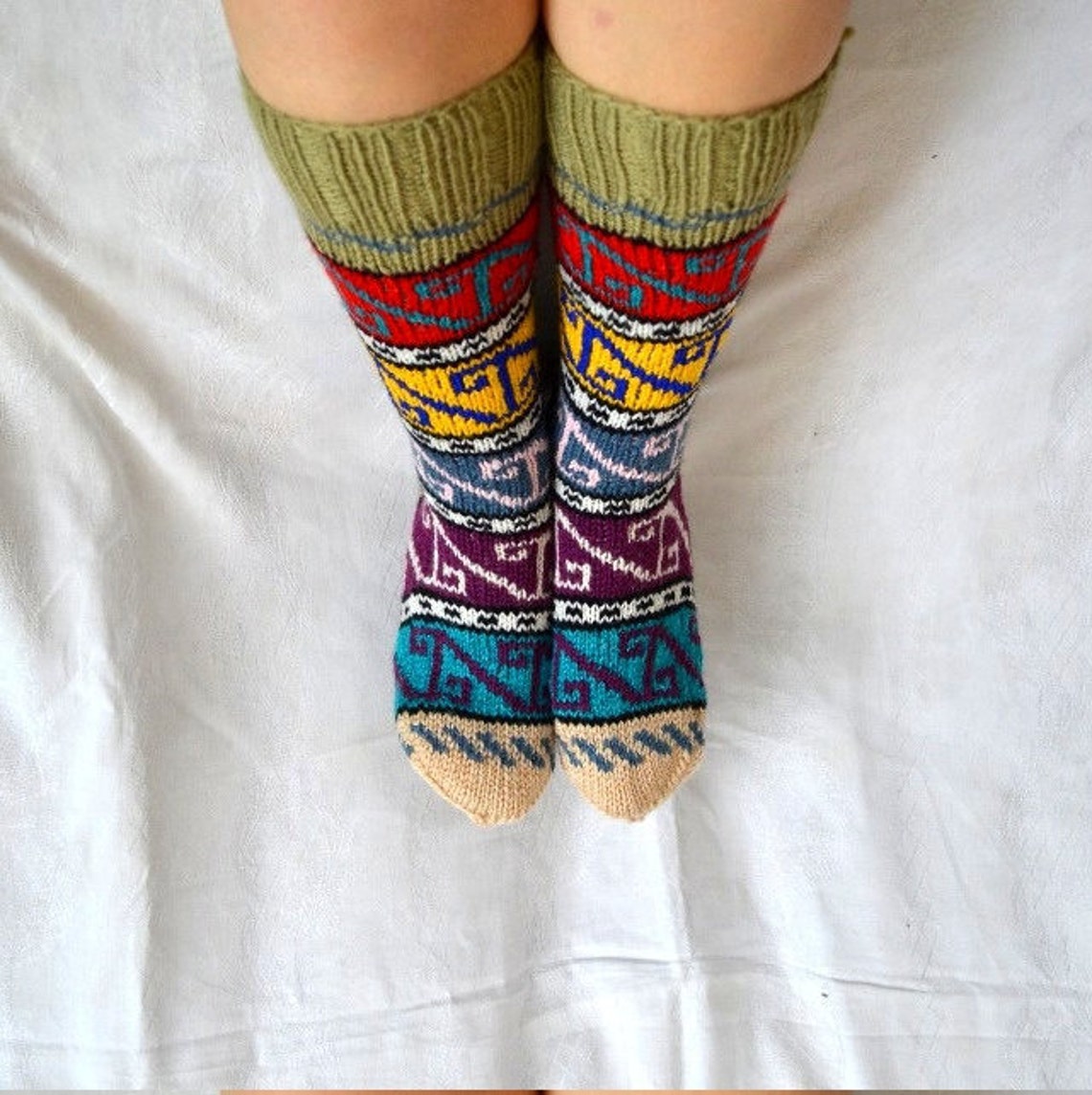 Colourful Turkish Knitted Socks Woman Athletic Socks Knitted - Etsy