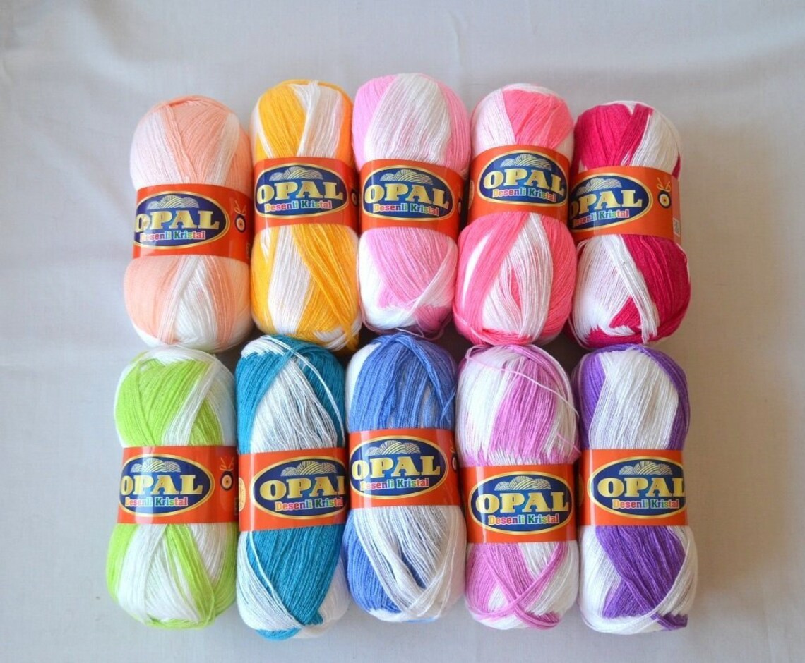Acrylic Washcloth Bathcloth Yarn, Opal Desenli Kristal Crochet Knitting ...
