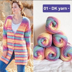 10 Skeins Export Surplus Batik Yarn, Rainbow Batik Wool Yarn, Chunky ...