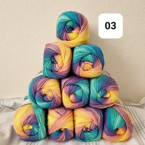 10 Skeins Export Surplus Batik Yarn, Rainbow Batik Wool Yarn, Chunky ...