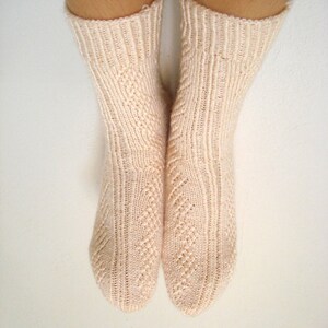 Cream Knit Womens Winter Wool Socks, Girls Boot Socks - Etsy