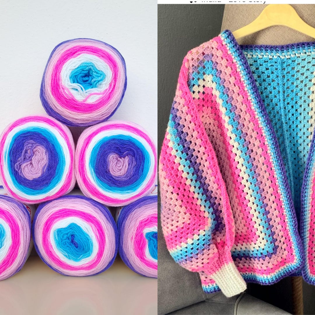 6 Skeins Lion Brand Mandala Cake Yarn 150 Gr, Sweet Roll Yarn, Blanket ...