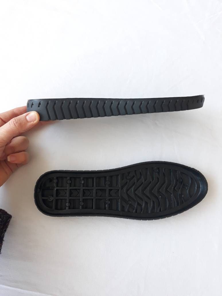Perforated Black Shoe Soles for Crochet Shoes, Soles for Slippers ...