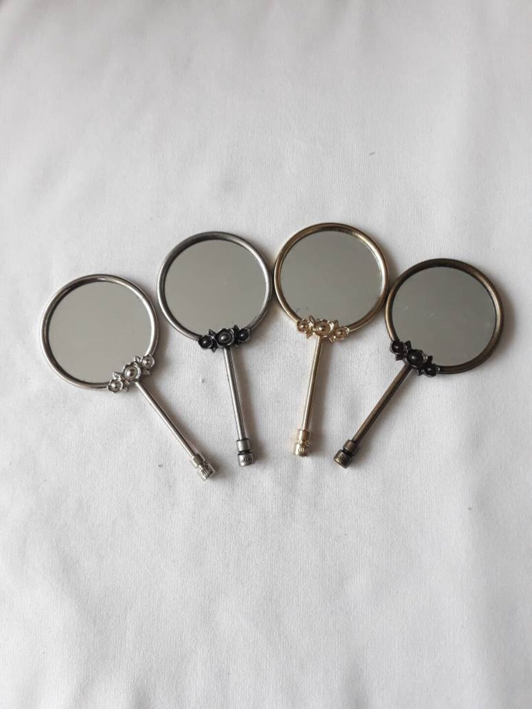 Vintage Hand Mirror, Silver Bronze Miror Bronze Mirror, Copper Gold ...