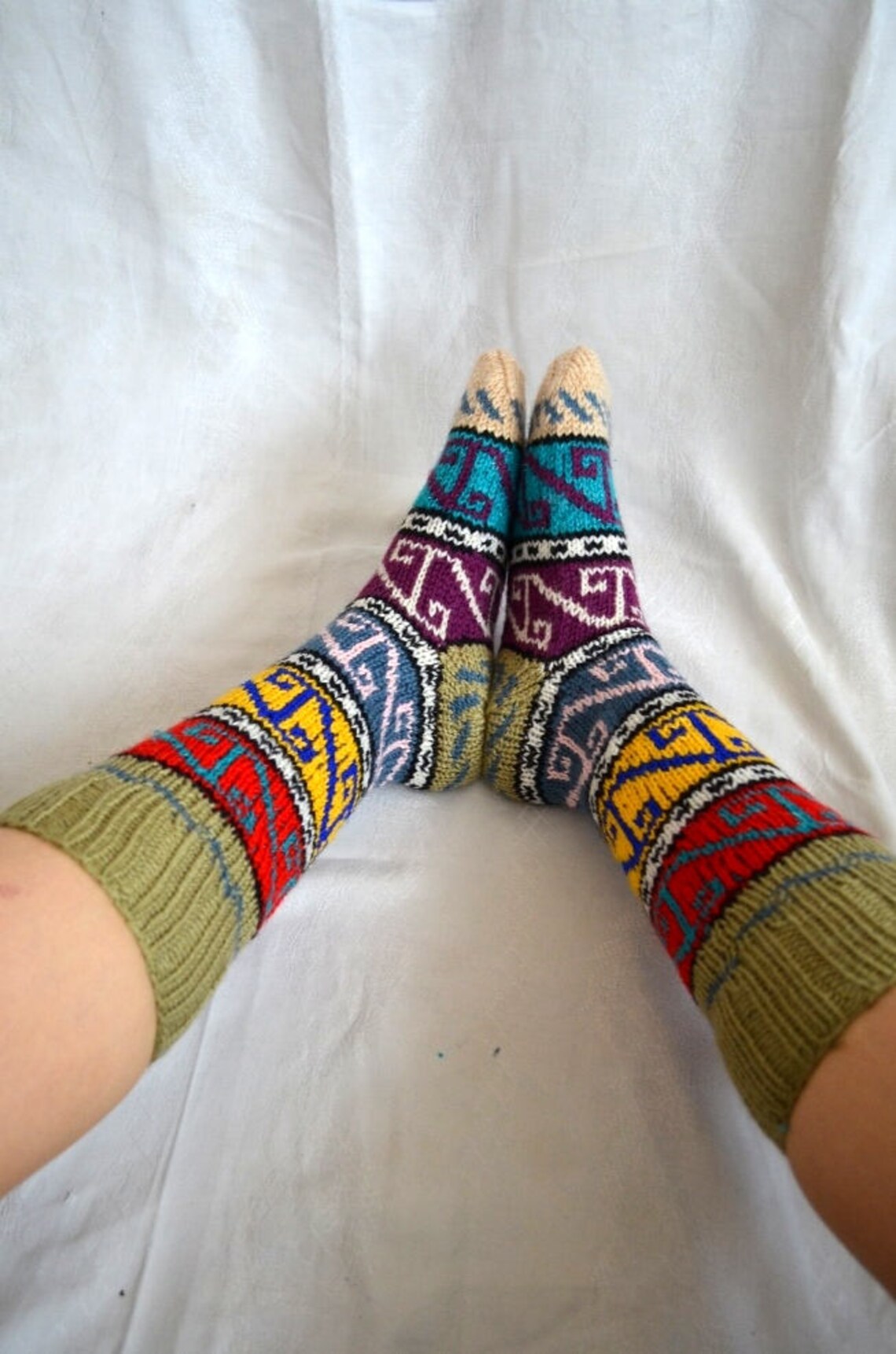Colourful Turkish Knitted Socks Woman Athletic Socks Knitted - Etsy