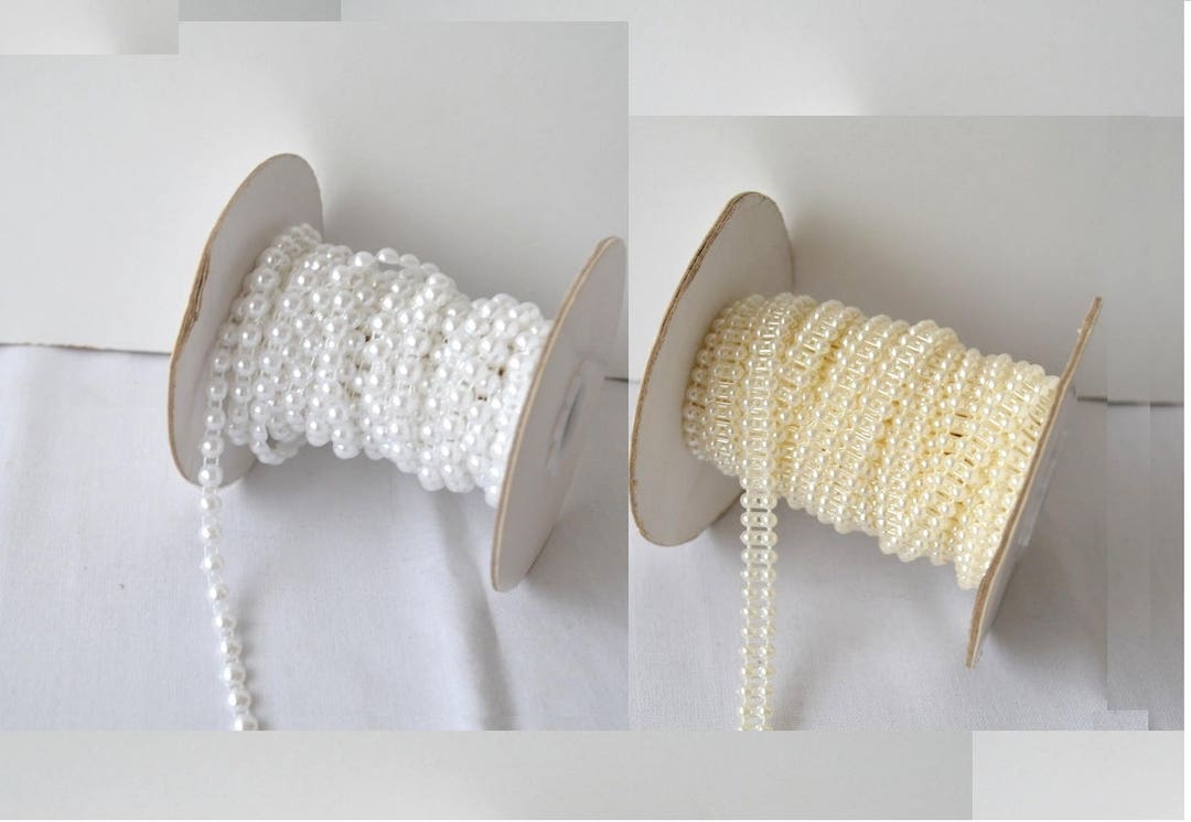 Half Round Pearls Beads String, Ivory White Great for Costumes, Wedding ...