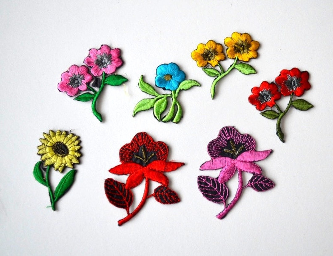 Flower Daisy Rose Applique Patch Pathwork, Small Rose Flower Patch ...