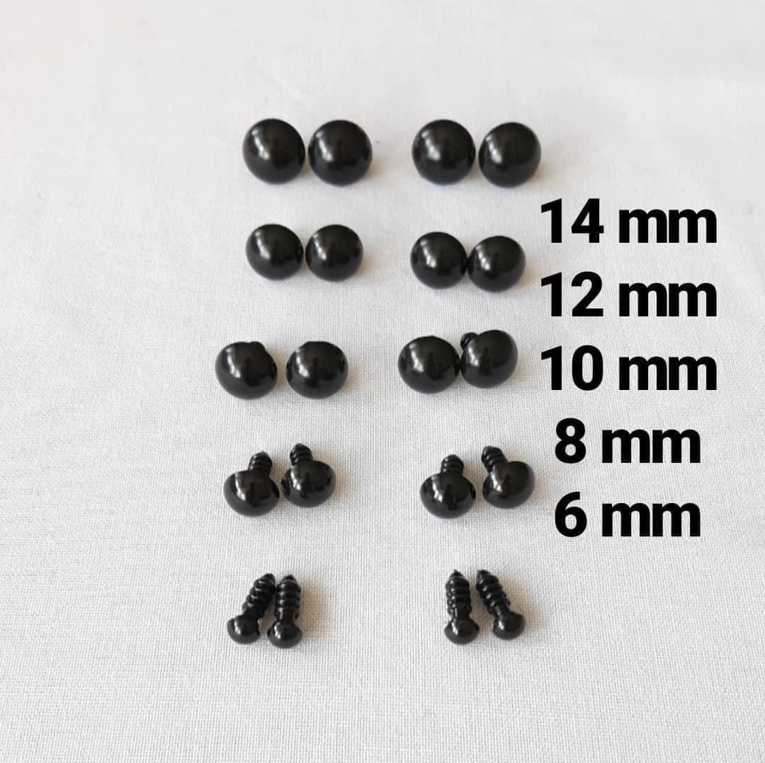 12mm Amigurumi Safety Eyes in Black Plastic for Doll, Toys Amigurumi ...