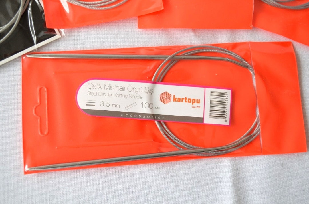Stainless Steel Circular Knitting Needles With Steel Cord, Wire 100cm ...