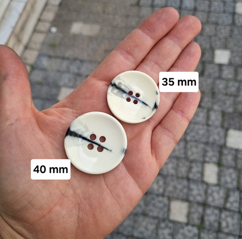 Oversize Cream Plastic Buttons, 4-hole, Knitting Sewing, 35mm 40mm - Etsy