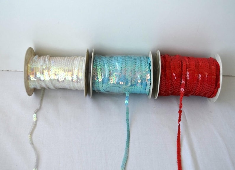 Sequin by yard sequin by meter Single Sequin Trim Great for | Etsy