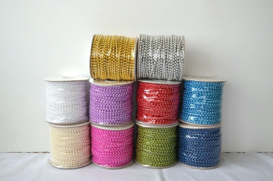 Half Round Pearls Beads String, Strand for Costumes Wedding Pageant ...