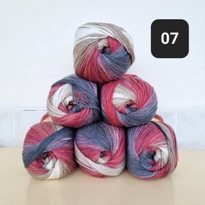 6 Skeins Export Surplus Batik Yarn DK Yarn Soft Rainbow Colors, Rainbow ...