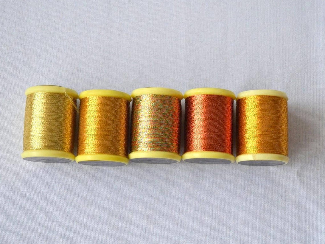 3-layer Extra Embroidery Thread by Anchor Coats Gold Metallic Hand and ...