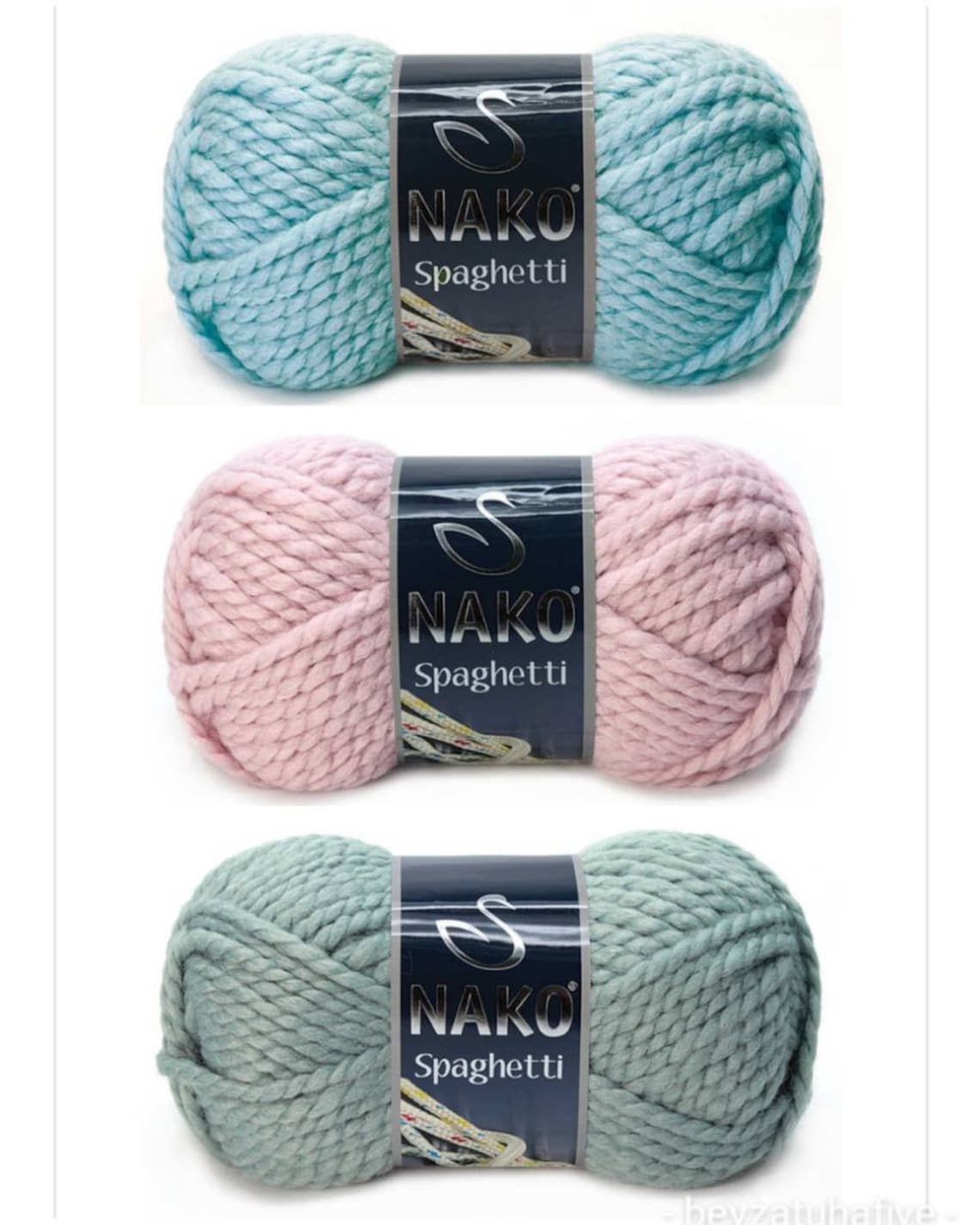 Nako Spaghetti Extra Soft Bulky Chunky Wool Yarn Wool Acrylic - Etsy