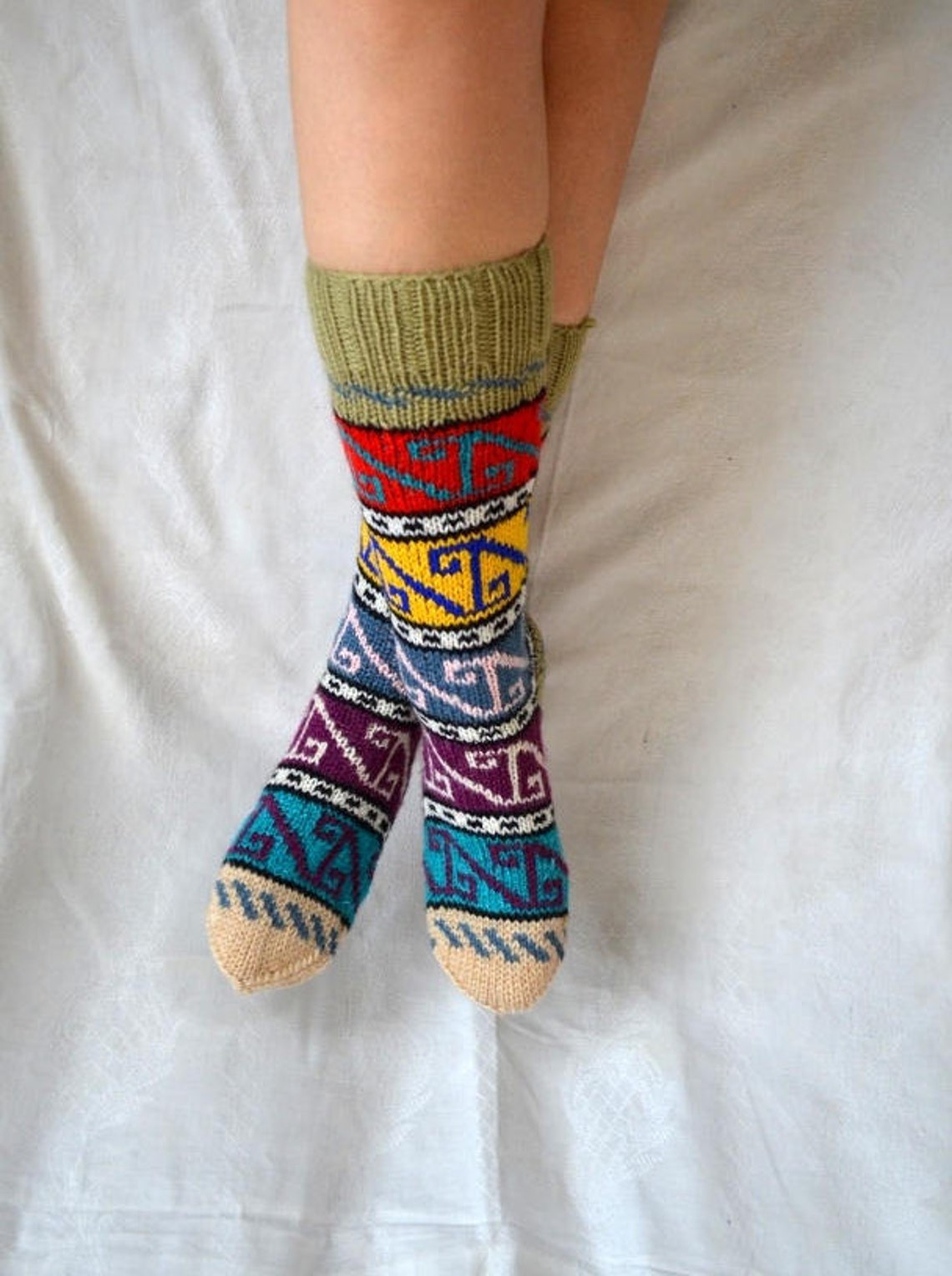 Colourful Turkish Knitted Socks Woman Athletic Socks Knitted - Etsy