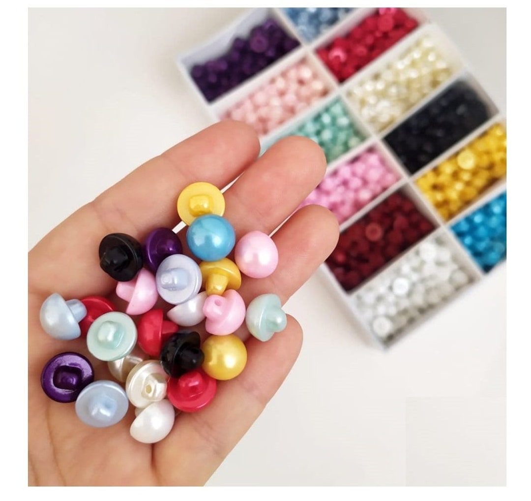 6 Pcs Half Round Pearl Buttons, White Pearl Buttons, 7mm Wedding ...