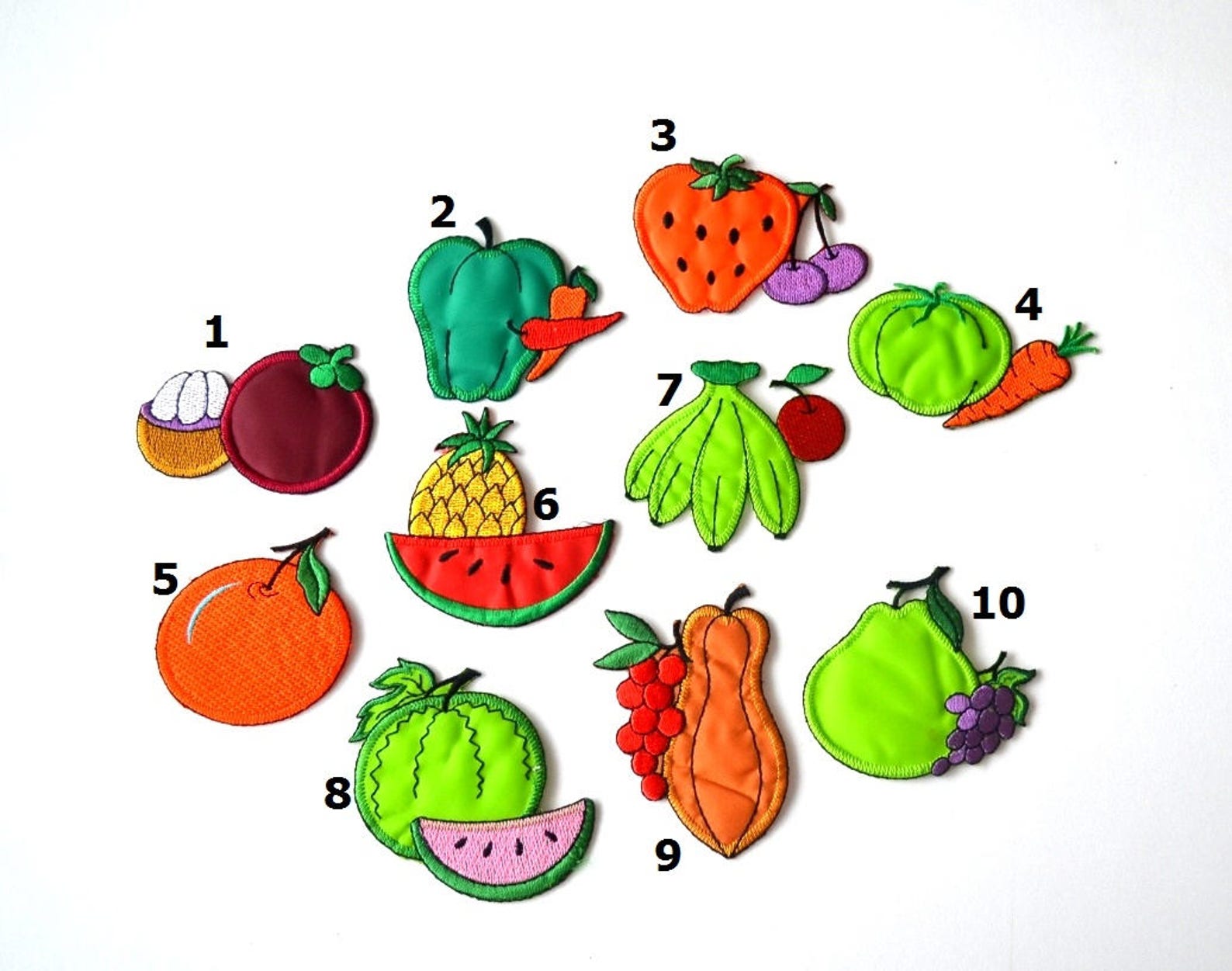 Set of Vegetable Fruit Applique Patch Pathwork for Kids Cutie | Etsy