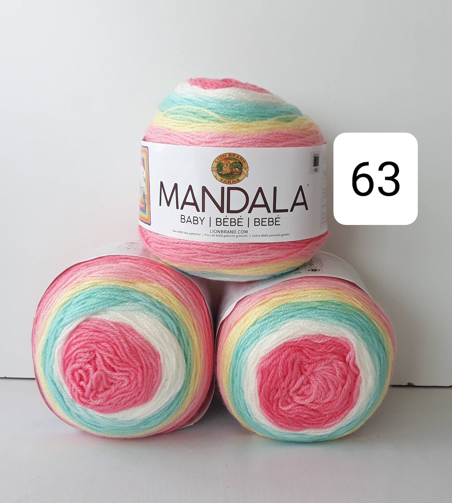 Lion Brand Mandala Baby Cake Yarn, Sweet Roll Yarn 150 Gr, Rainbow Cake ...