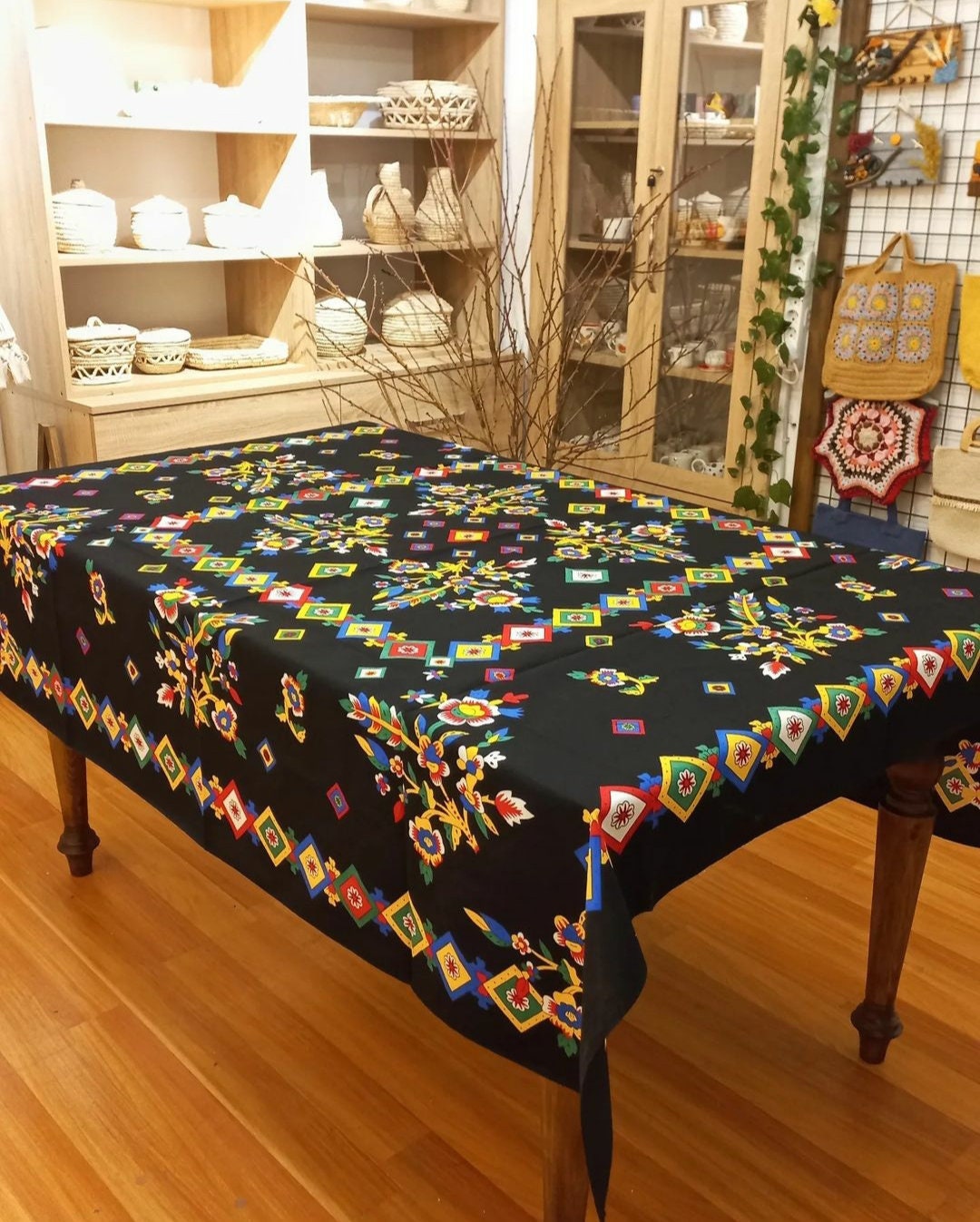 Ethnic Table Cloth Square, Traditional Turkish 59" X 59" Tablecloth ...