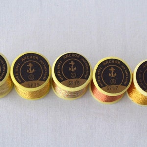 3-layer Extra Embroidery Thread by Anchor Coats Gold Metallic Hand and ...