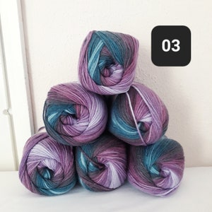 6 Skeins Export Surplus Batik Yarn DK Yarn Soft Rainbow Colors, Rainbow ...