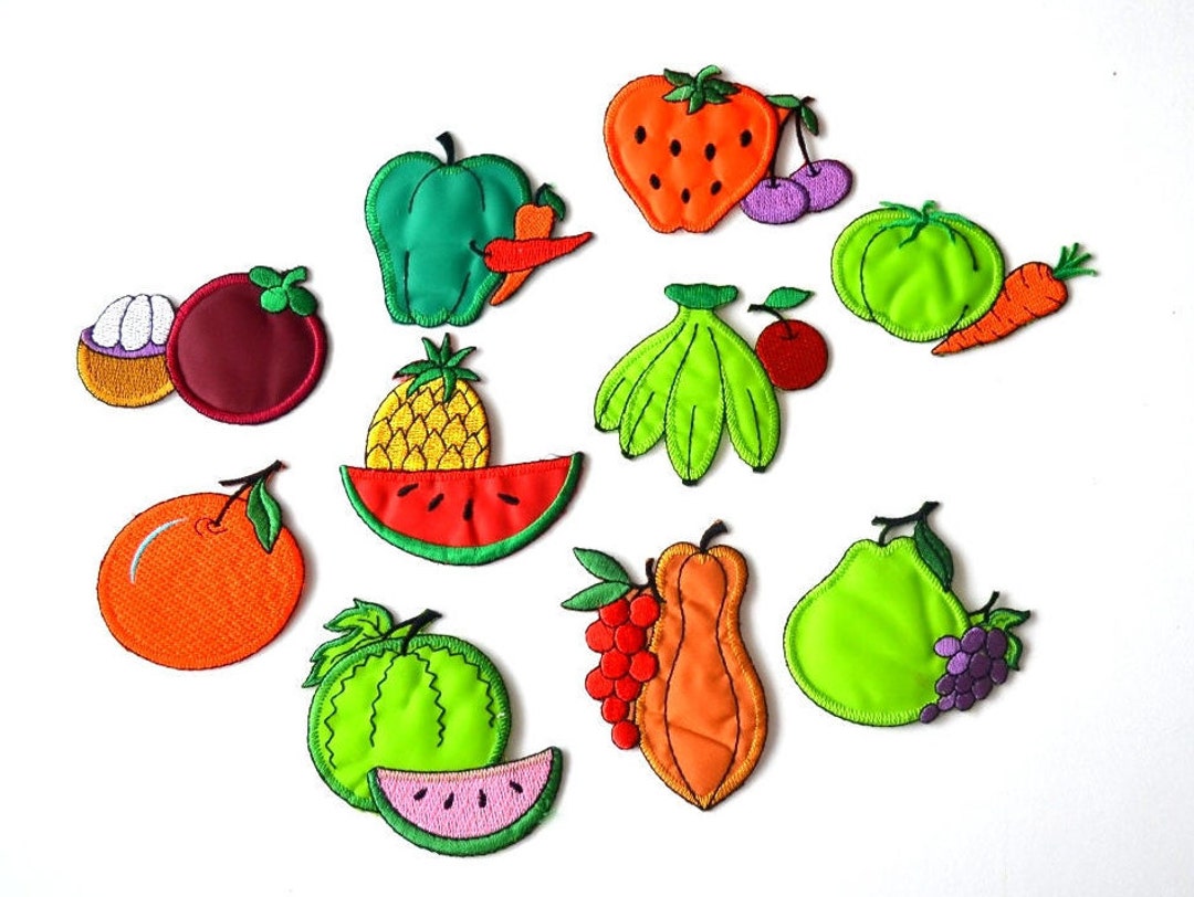 Set of Vegetable Fruit Applique Patch Pathwork for Kids Cutie - Etsy