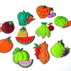 Set of Vegetable Fruit Applique Patch Pathwork for Kids Cutie - Etsy