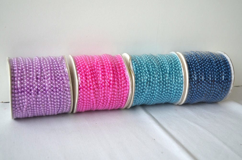 Half Round Pearls Beads String, Strand for Costumes Wedding Pageant ...
