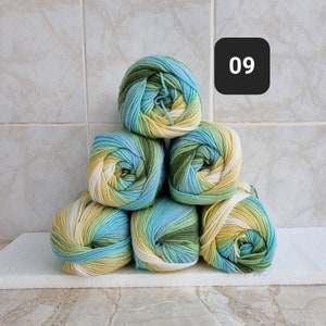 6 Skeins Export Surplus Batik Yarn DK Yarn Soft Rainbow Colors, Rainbow ...