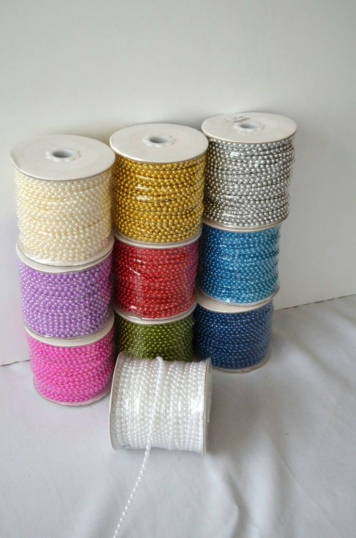 Half Round Pearls Beads String, Strand for Costumes Wedding Pageant ...