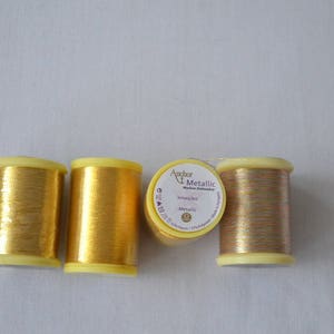 Anchor Coats Gold Metallic Machine Embroidery Sewing Thread Fiber Rayon ...