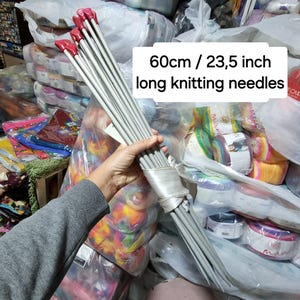 Aluminium Extra Long Knitting Blanket Needles 60 Cm - 24 Inches, Single ...