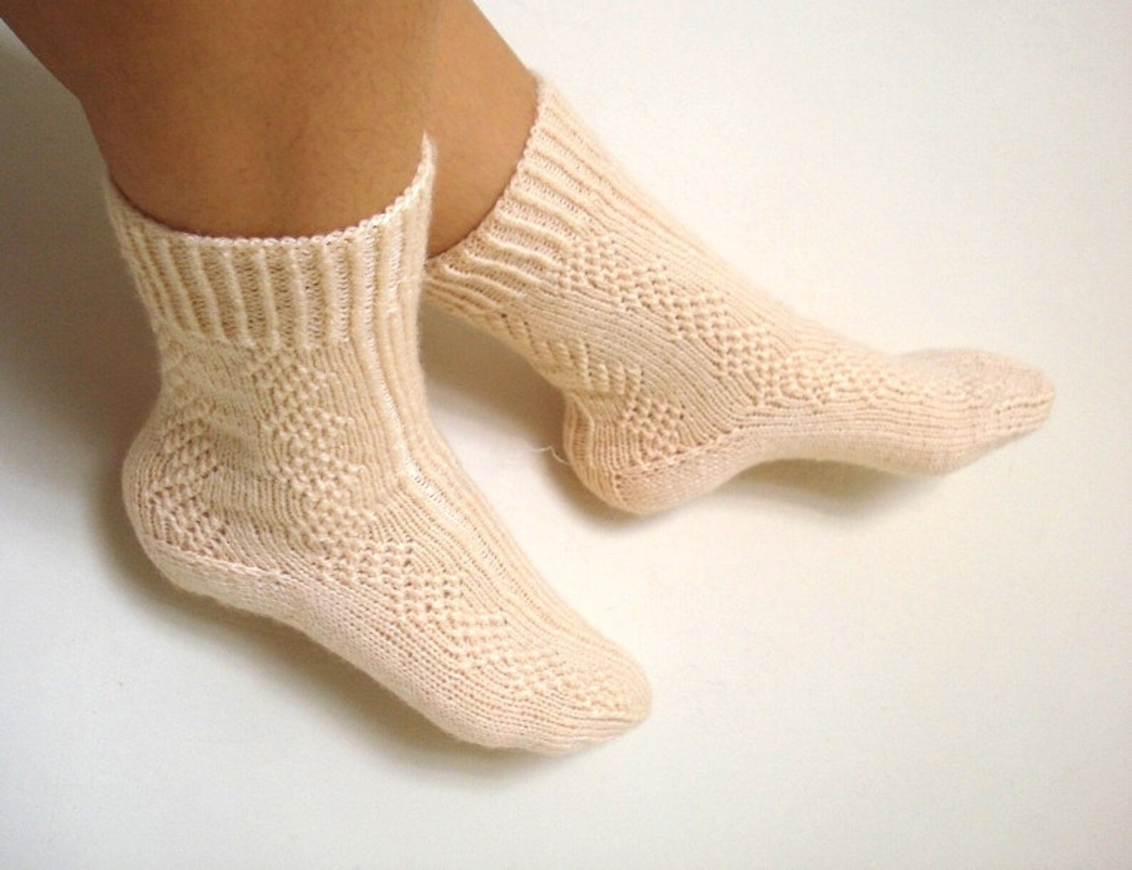 Cream Knit Womens Winter Wool Socks Girls Boot Socks - Etsy