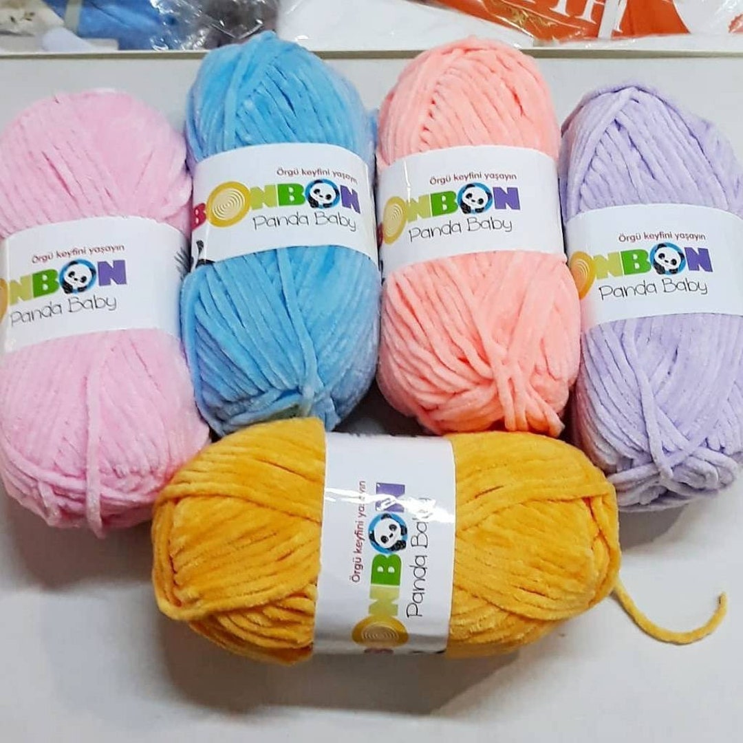 Bonbon Panda Baby Velvet Yarn, Kartopu Yumurcak Velvet Yarn, Velvet ...