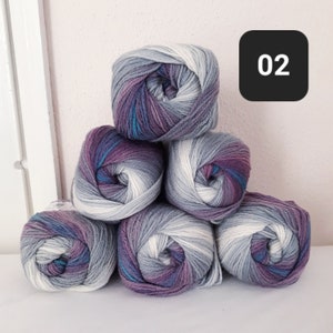 6 Skeins Export Surplus Batik Yarn DK Yarn Soft Rainbow Colors, Rainbow ...