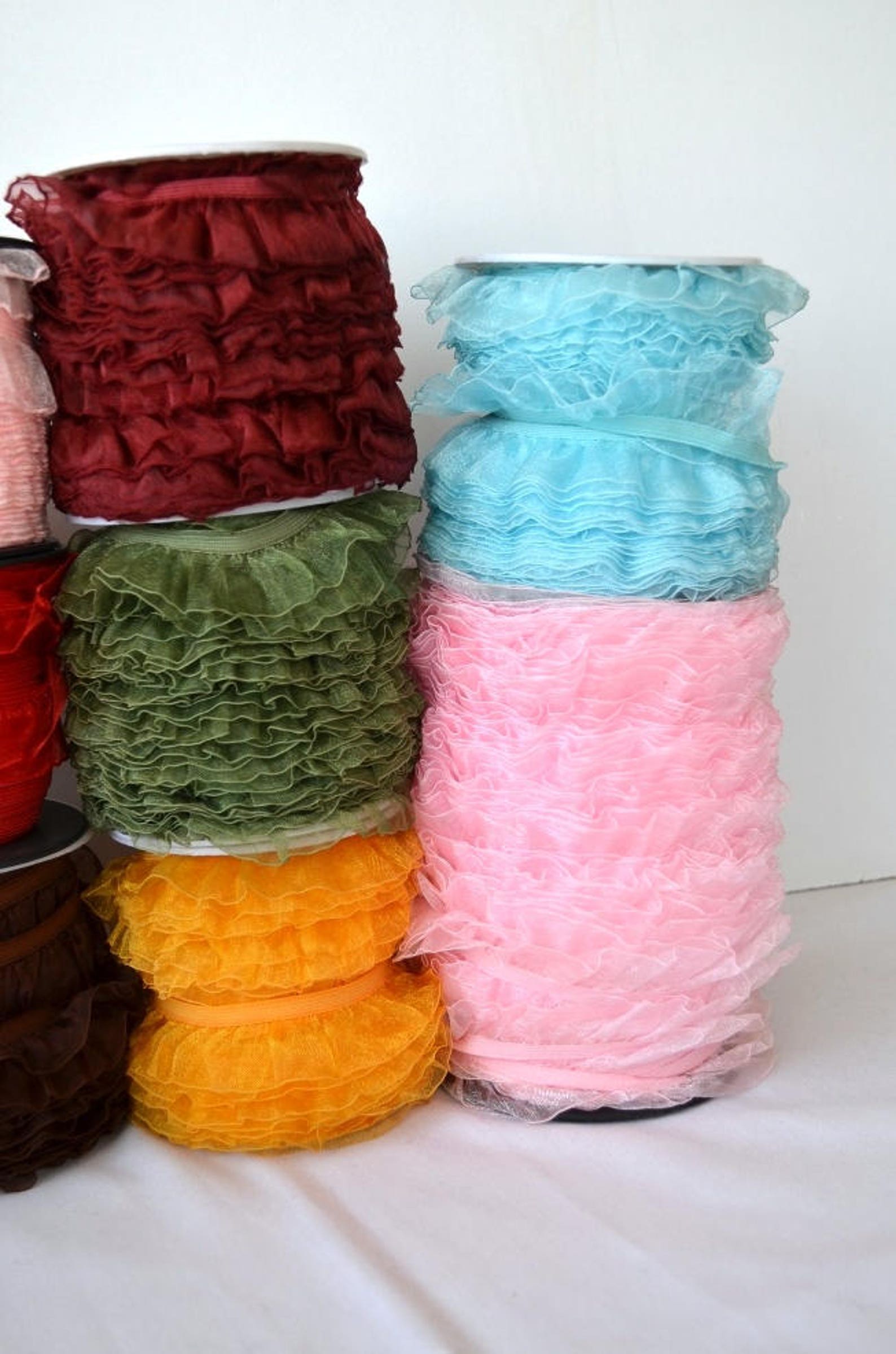 5 Meters Organza Ruffle Elastic Trim Layers Chiffon Ruffle | Etsy