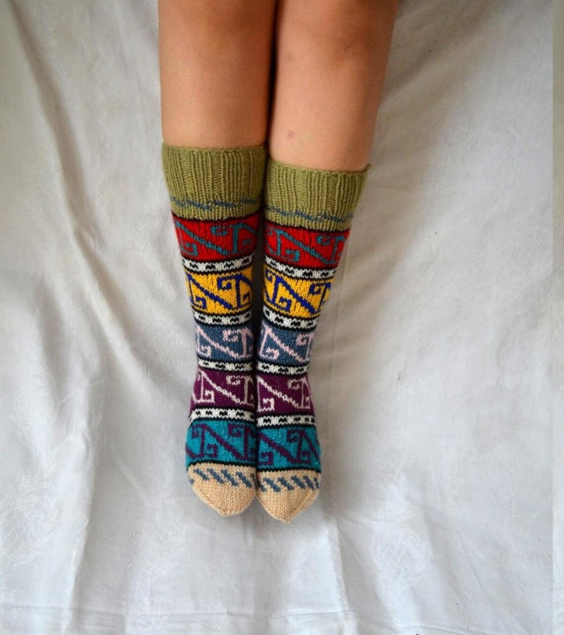 Colourful Turkish Knitted Socks Woman Athletic Socks Knitted - Etsy