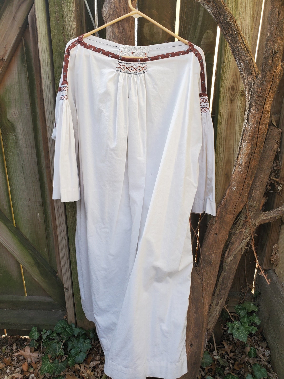 Hand Embroidered/smocked White Cotton Smock by Cathy Johnson - Etsy