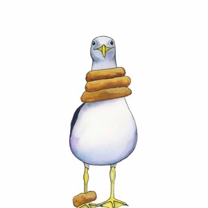 Watercolor Seagull Print, Whimsical Animal Art Print, Coastal Wall Art ...