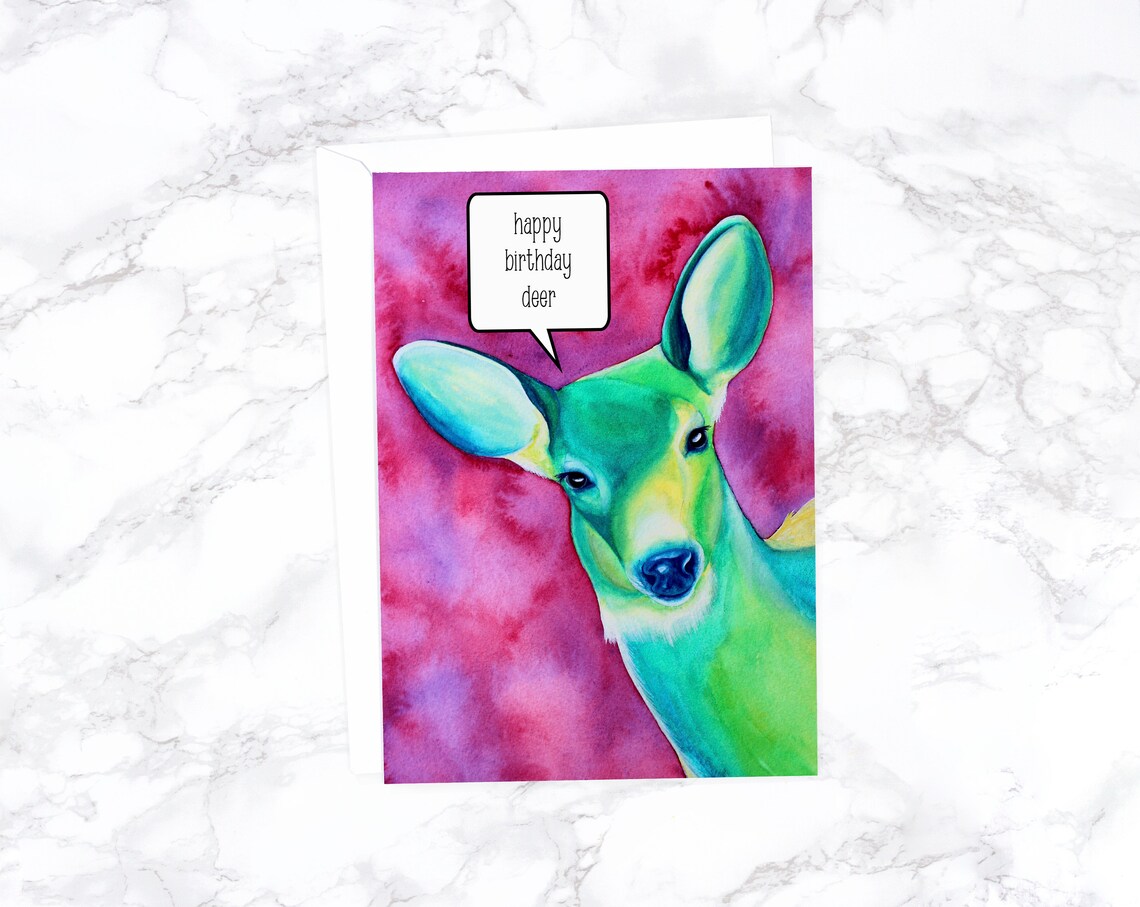 Deer Birthday Card Best Friend Birthday Card Funny Birthday | Etsy