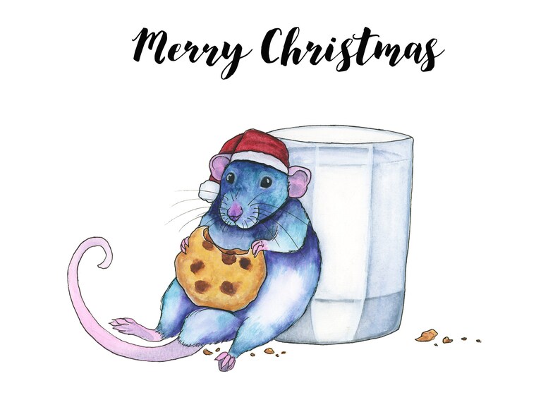 Rat Christmas Card Funny Christmas Card Funny Christmas Card Set ...